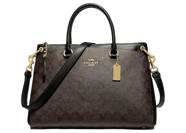 COACH Mia Satchel Signature Canvas - Brown