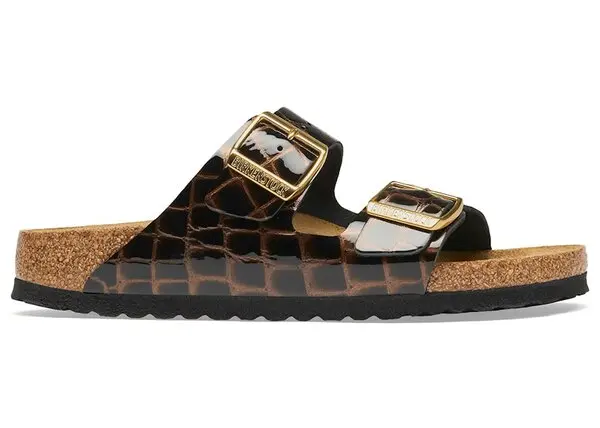 BIRKENSTOCK Arizona Embossed Leather Sandals - Black Emboss