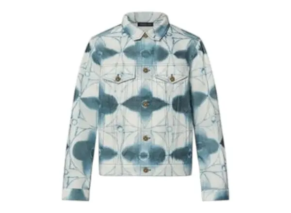 LOUIS VUITTON Tie Dye Monogram Denim Jacket - White/green