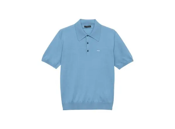 Prada Superfine Wool Polo Shirt - Light Blue