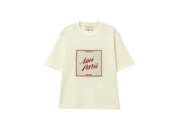 AMI Paris Heritage Print T-shirt - Creme