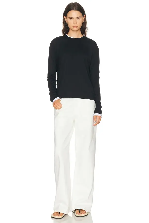 TOTEME Long Sleeve Tee - Black