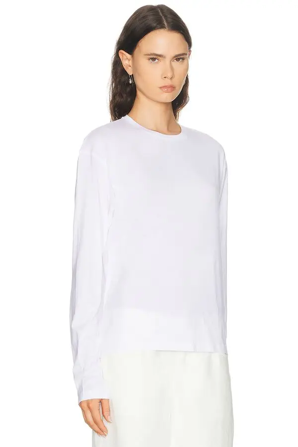 TOTEME Classic Long Sleeve Tee - White