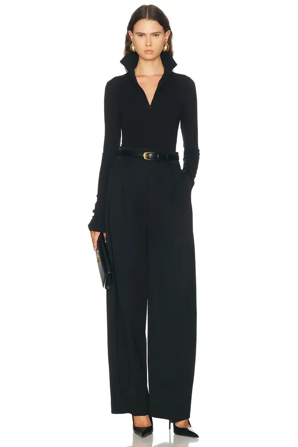 MUGLER Quarter Zip Top - Black