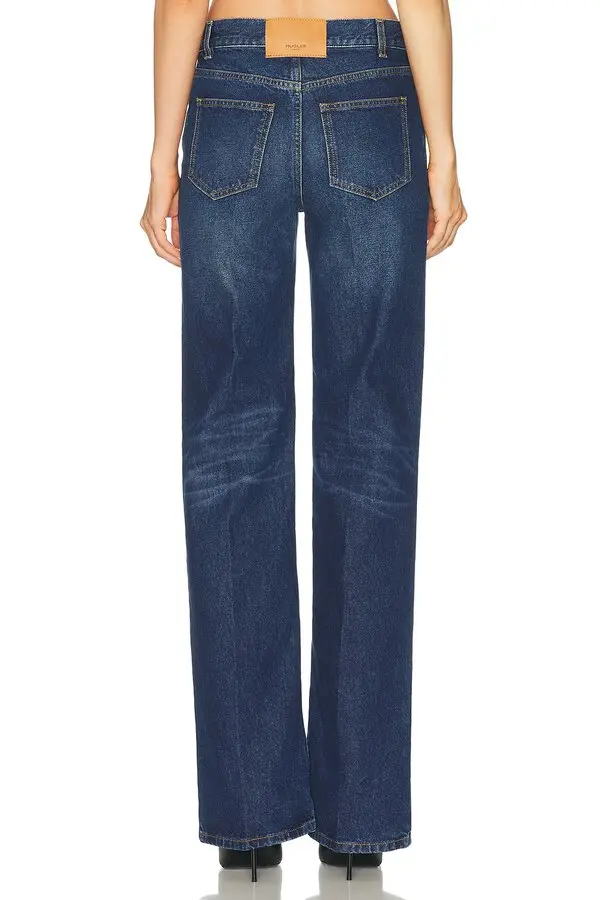 MUGLER Low Waist Straight Leg Jeans