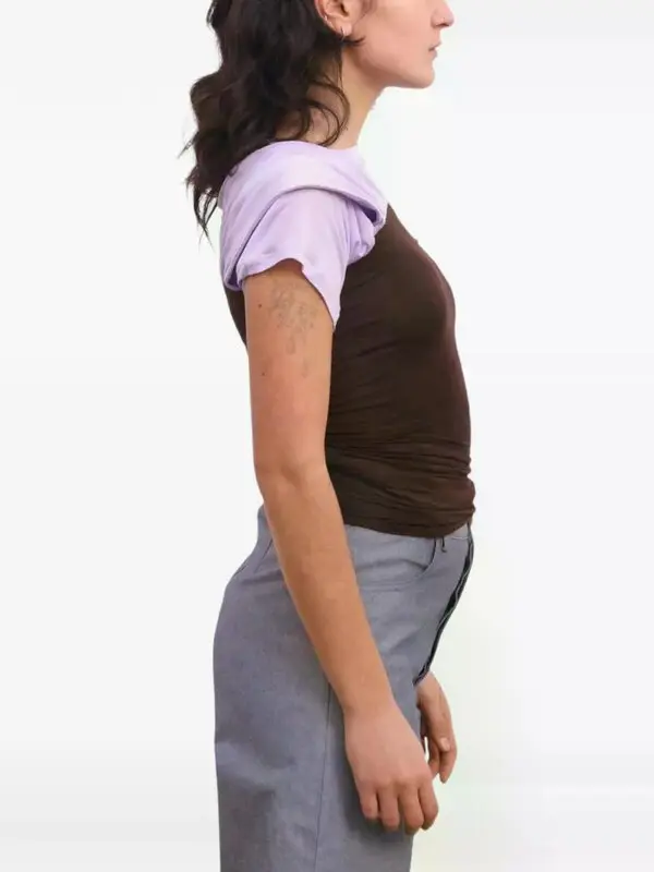 BASERANGE Geo Layered Design Top - Brown