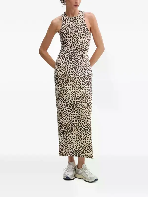 PUMA Leo Luxe Leopard-print Racer-back Maxi Dress - Neutrals