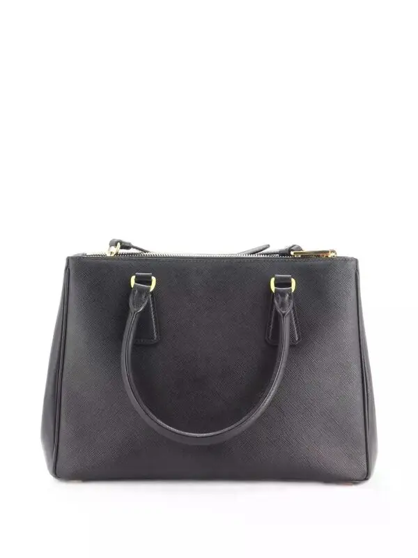Prada Galleria Double Zip Saffiano Leather Small Tote Bag