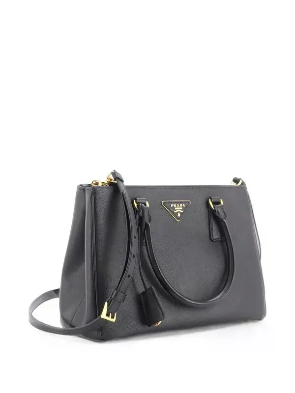 Prada Galleria Double Zip Saffiano Leather Small Tote Bag