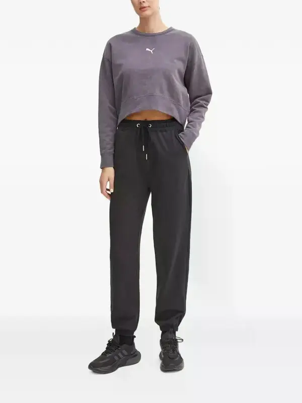 PUMA Logo Print Cropped Sweater