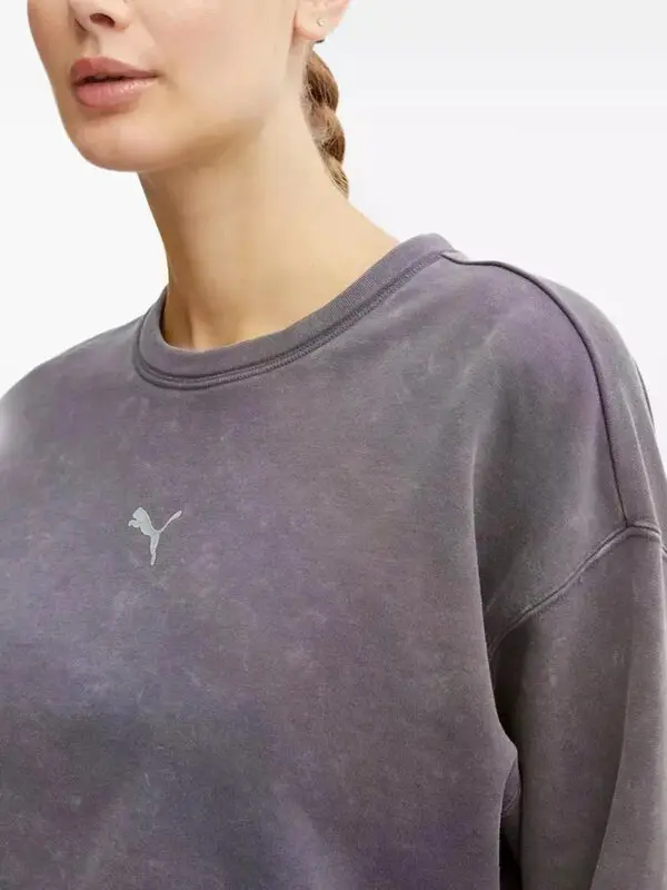 PUMA Logo Print Cropped Sweater