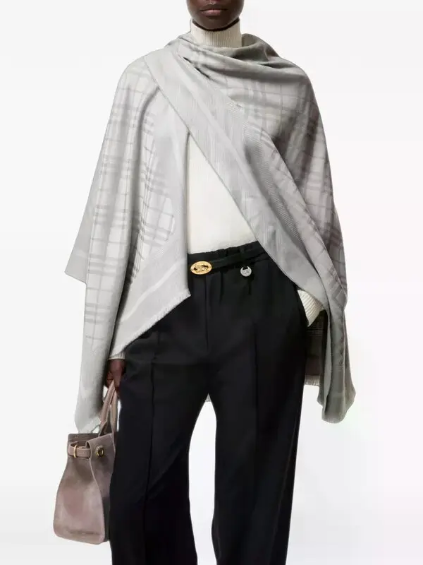 Burberry Check Wool Cashmere Cape
