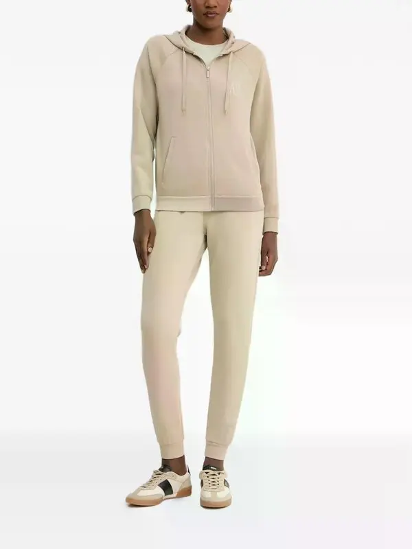 Armani Exchange Rhinestone Logo Embellished Track Pants - Neutrals