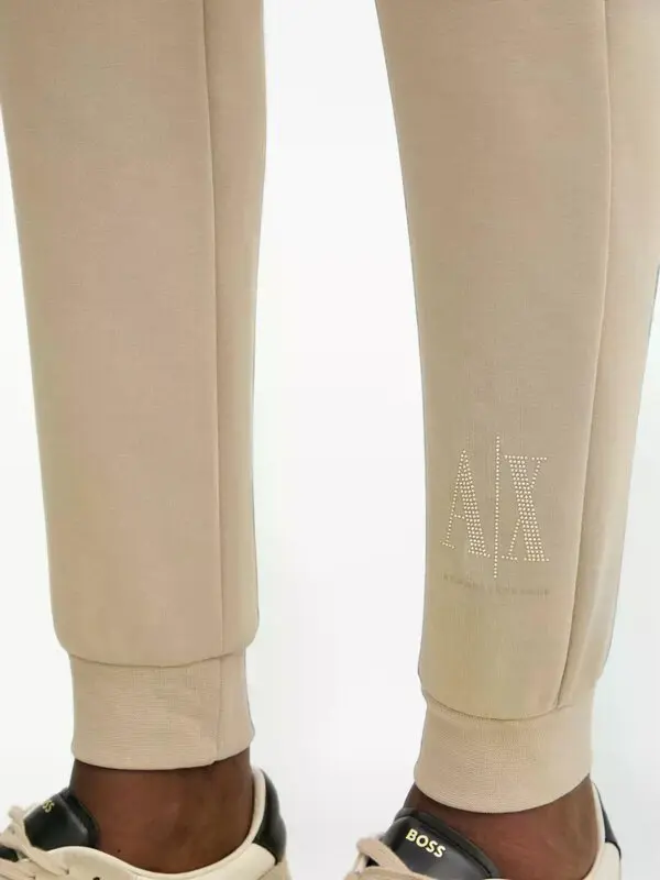 Armani Exchange Rhinestone Logo Embellished Track Pants