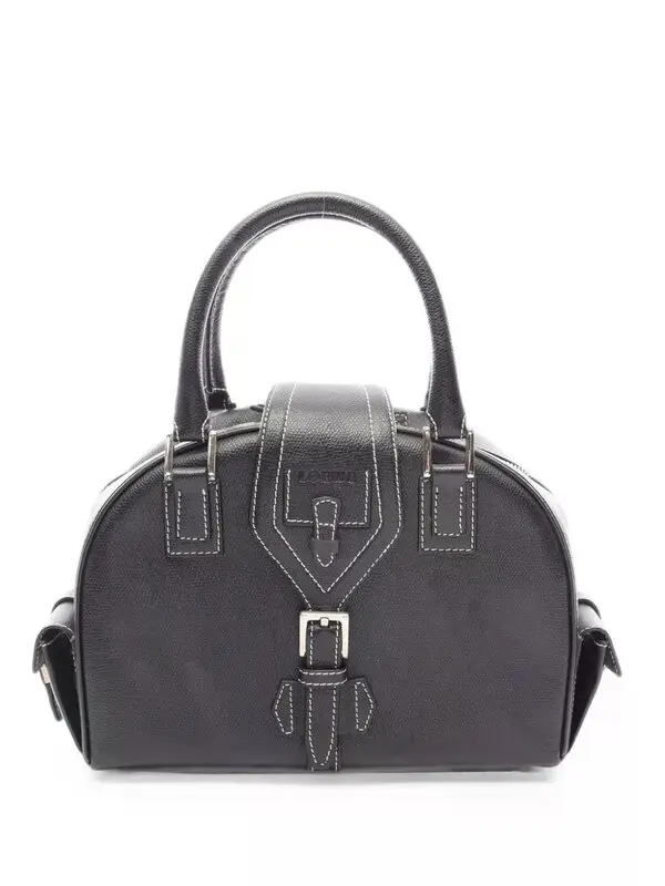 Loewe 2010s Senda Buckle-strap Leather Tote Bag - Black
