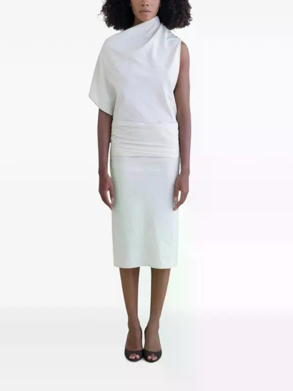 BELLE ANNA Midi Reverie Draped Asymmetric Dress
