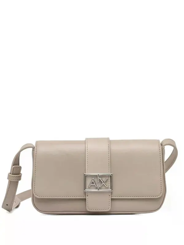 Armani Exchange Logo Plaque Crossbody Bag - Neutrals