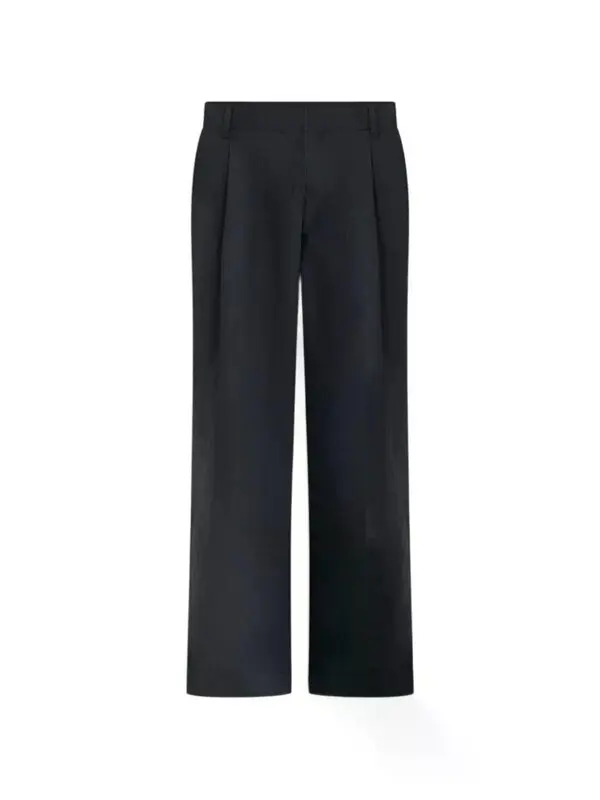 BELLE ANNA Pleated Wide-leg Trousers - Black