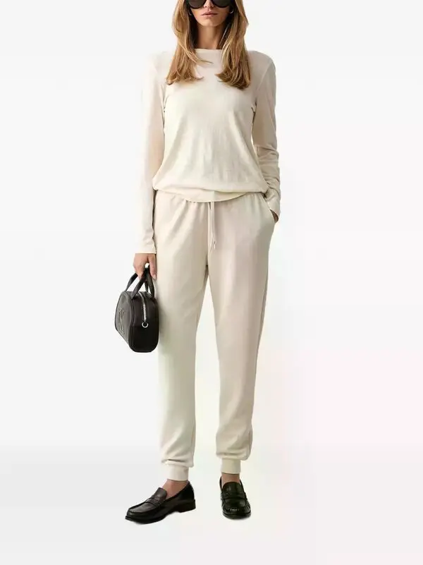 Armani Exchange Rhinestone-logo Track Pants - Neutrals
