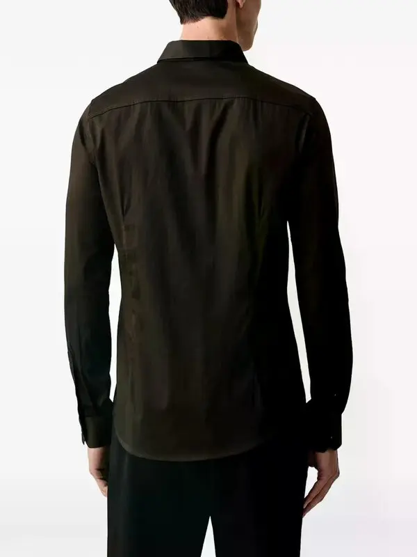 Armani Exchange Logo-embroidered Concealed-fastening Shirt