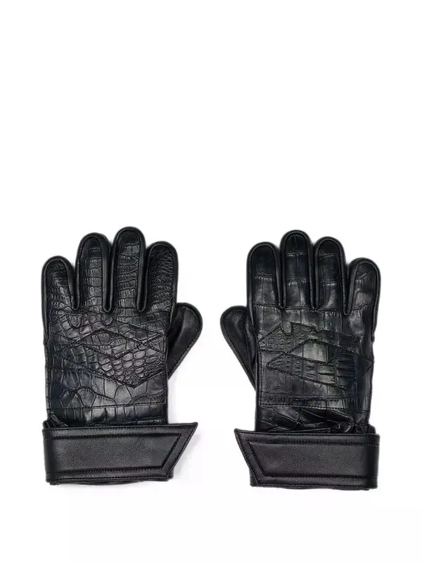 MELROSE HIGH X Lotto Iron Will Goalie Crocodile-effect Gloves - Black