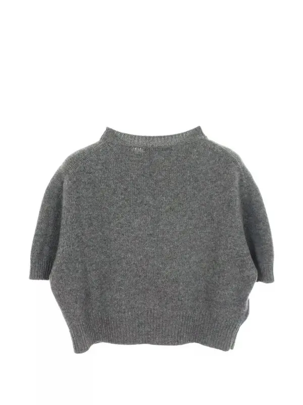 Prada Logo Embroidered Crew Neck Short Sleeve Sweater
