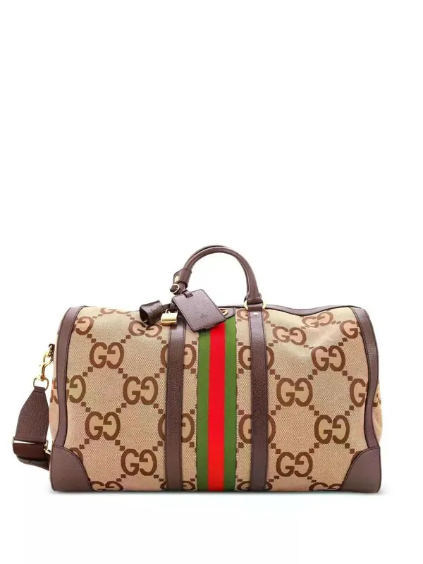 Gucci Jumbo Gg Canvas Savoy Convertible Duffle Bag - Brown