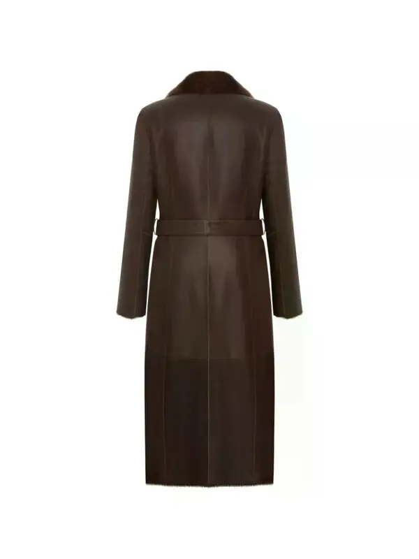 BIGARDINI Luisa Belted Shearling-trimmed Coat