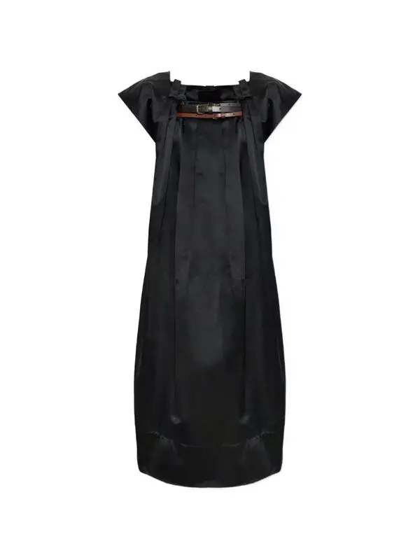 Marni Belted-detail Pleated Midi Dress - Black