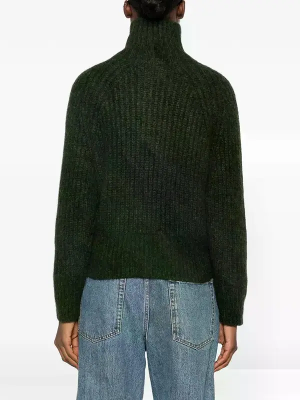 ALLUDE Ribbed-knit Quarter-zip Sweater