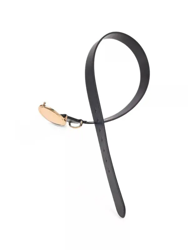 Maje Leather Belt With Oval Buckle