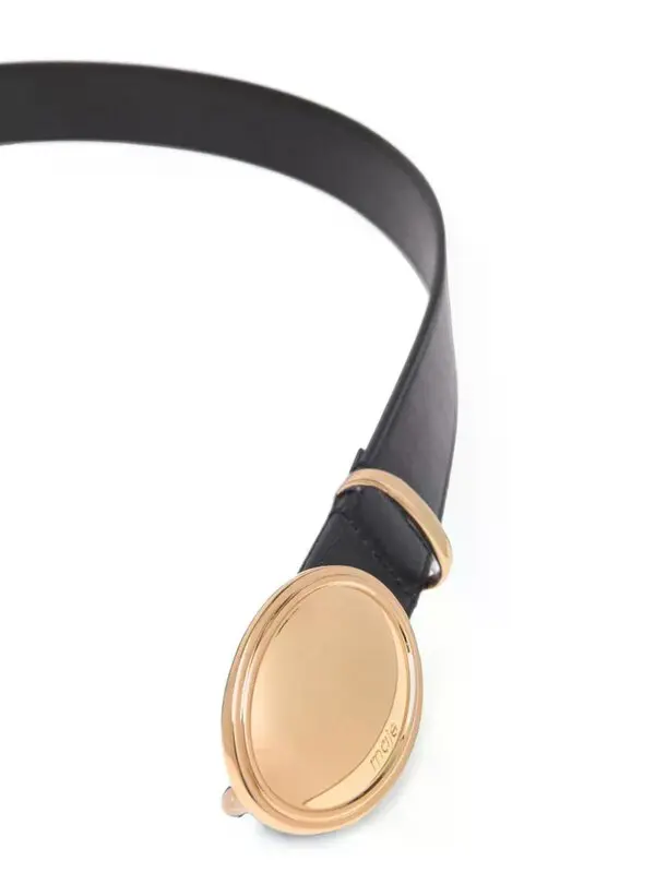 Maje Leather Belt With Oval Buckle