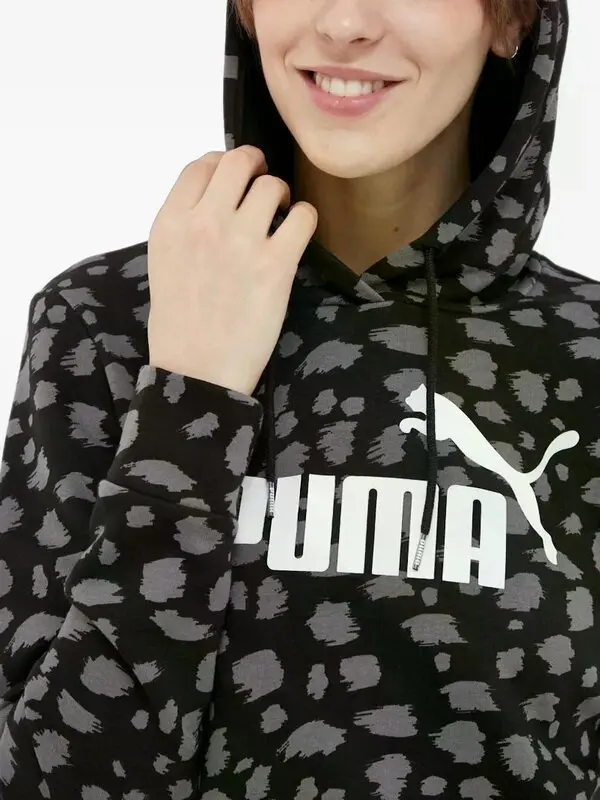 PUMA Leopard Print Drawstring Hoodie