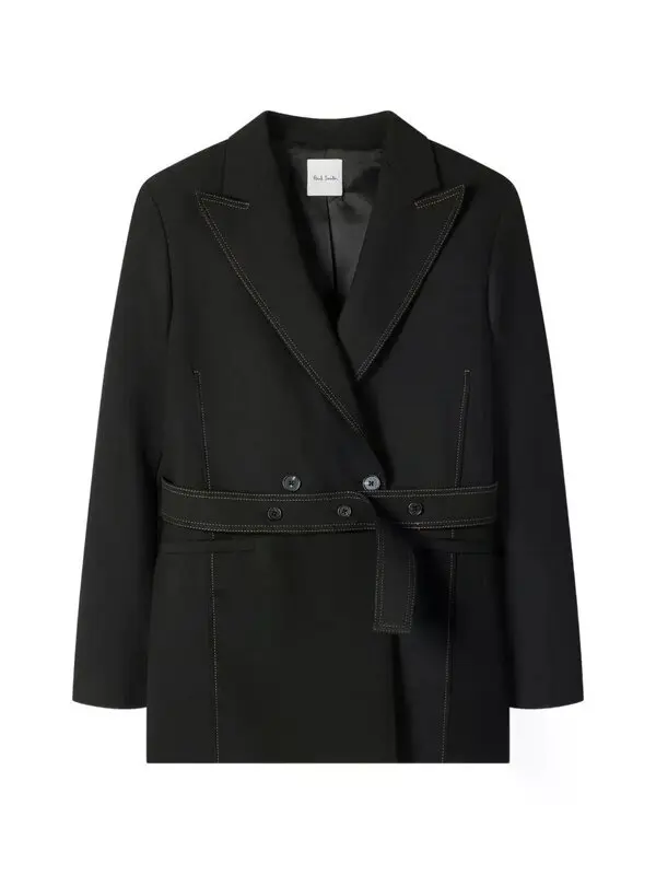 Paul Smith Belted Jacket With Contrast Top Stitching