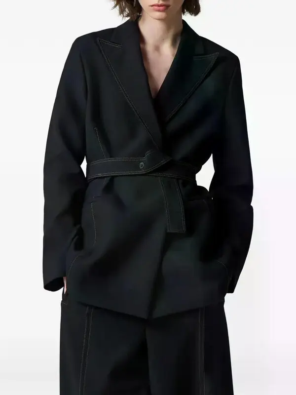 Paul Smith Belted Jacket With Contrast Top Stitching