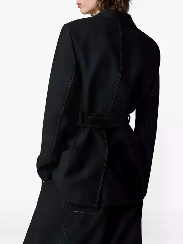 Paul Smith Belted Jacket With Contrast Top Stitching
