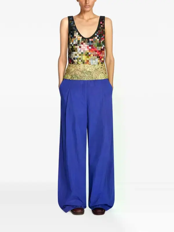 Dries Van Noten Wide-leg Pleated Overdyed Cotton Trousers