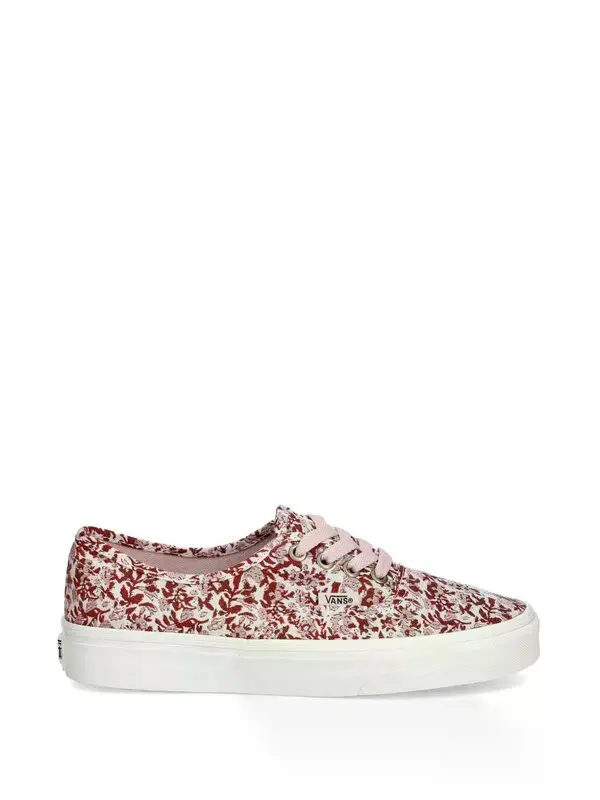 VANS Floral Print Lace-up Sneakers - Red