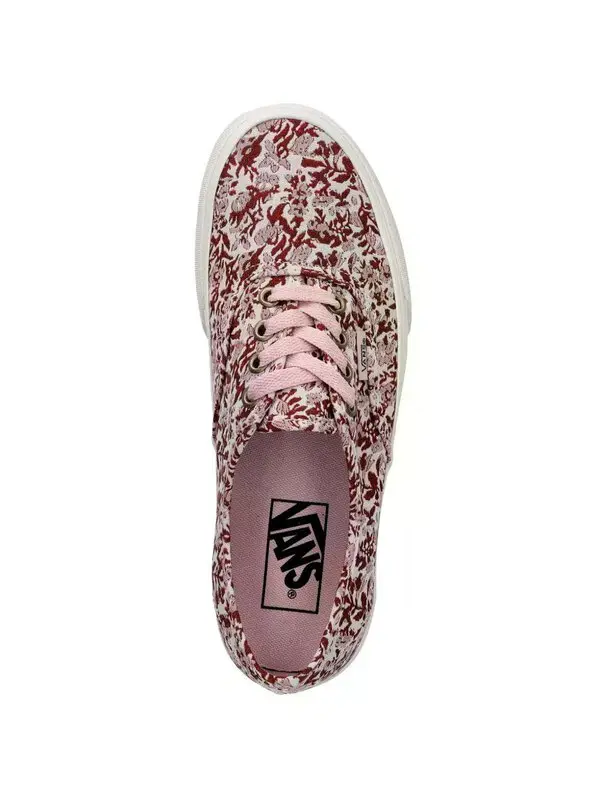 VANS Floral Print Lace-up Sneakers - Red