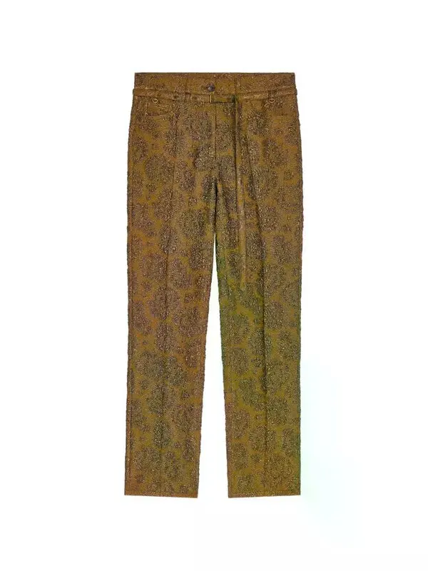 Dries Van Noten Slim-leg Jacquard Pants - Antique Gold
