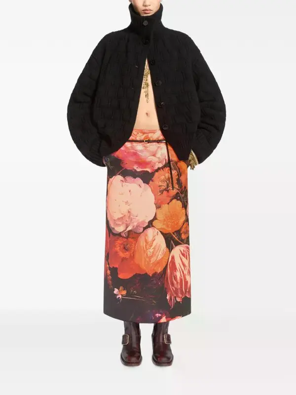 Dries Van Noten Textured Wool Cardigan With Puff Stitch Detail