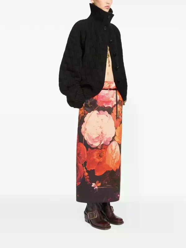 Dries Van Noten Textured Wool Cardigan With Puff Stitch Detail