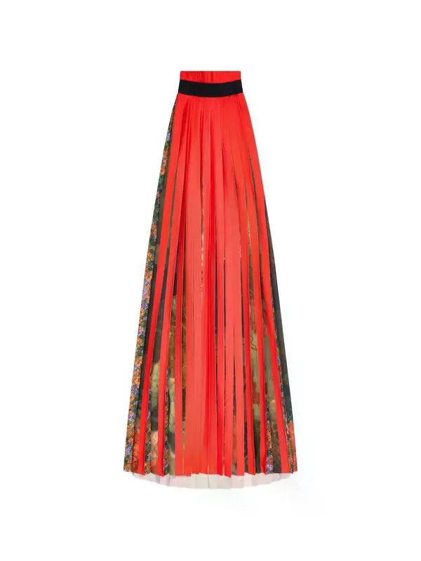 Dries Van Noten Printed Pleated Dress - Red