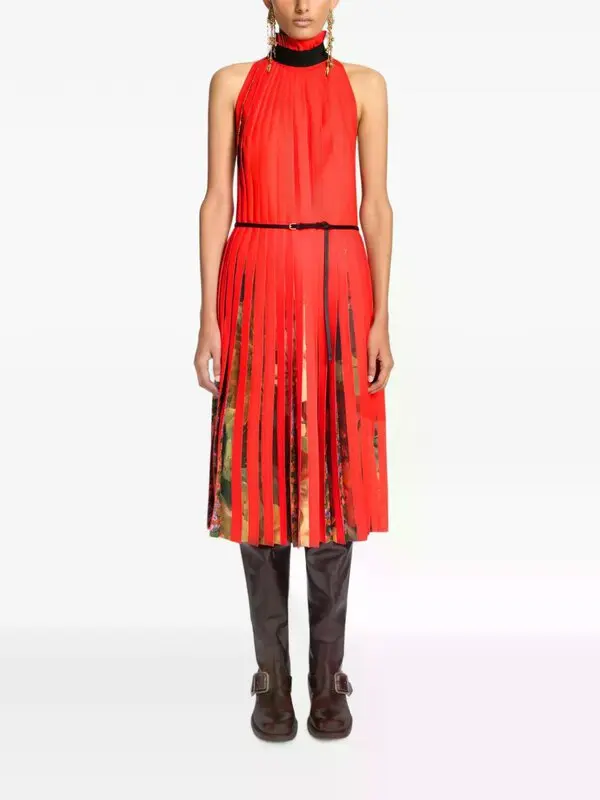 Dries Van Noten Printed Pleated Dress