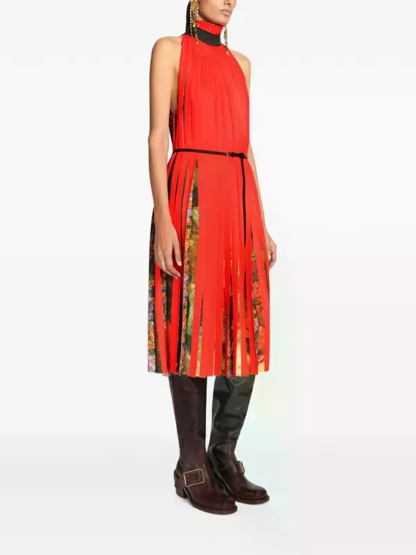 Dries Van Noten Printed Pleated Dress