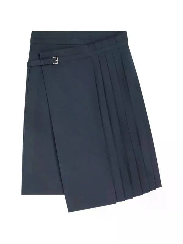 Dries Van Noten Pleated Wool Kilt - Blue