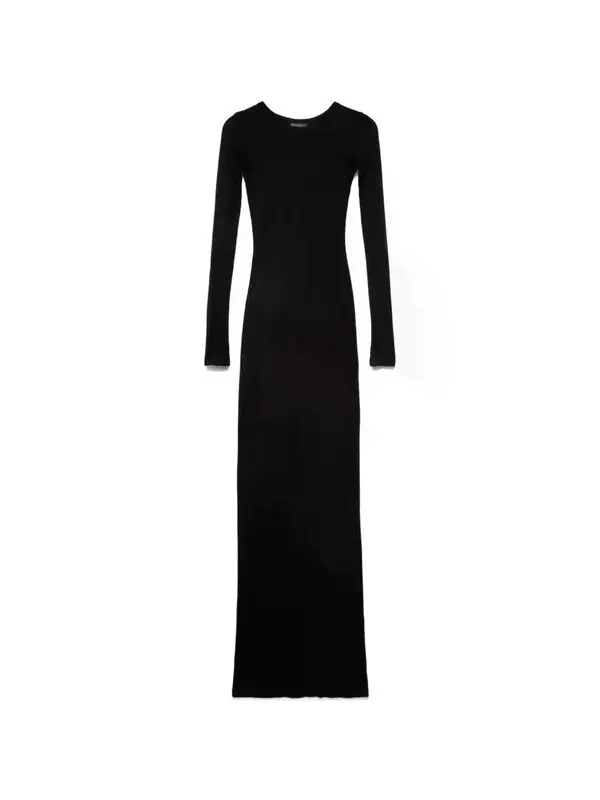7 For All Mankind Maxi Fitted Long-sleeve Dress