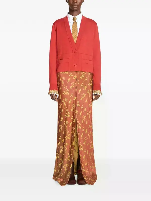 Dries Van Noten Cropped Wool Cardigan With Patch Pockets