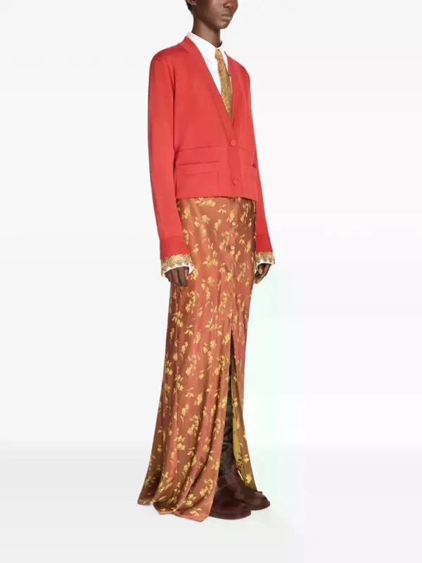 Dries Van Noten Cropped Wool Cardigan With Patch Pockets