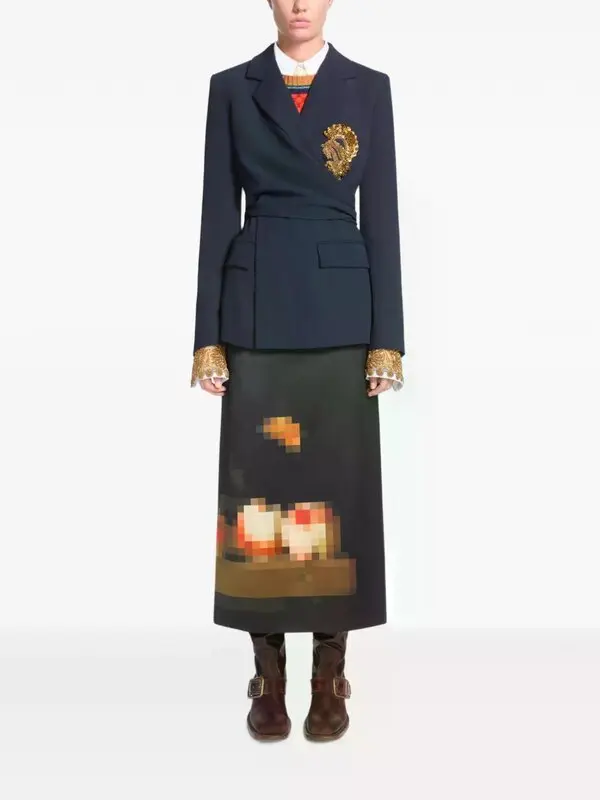 Dries Van Noten Embroidered Crepe Blazer